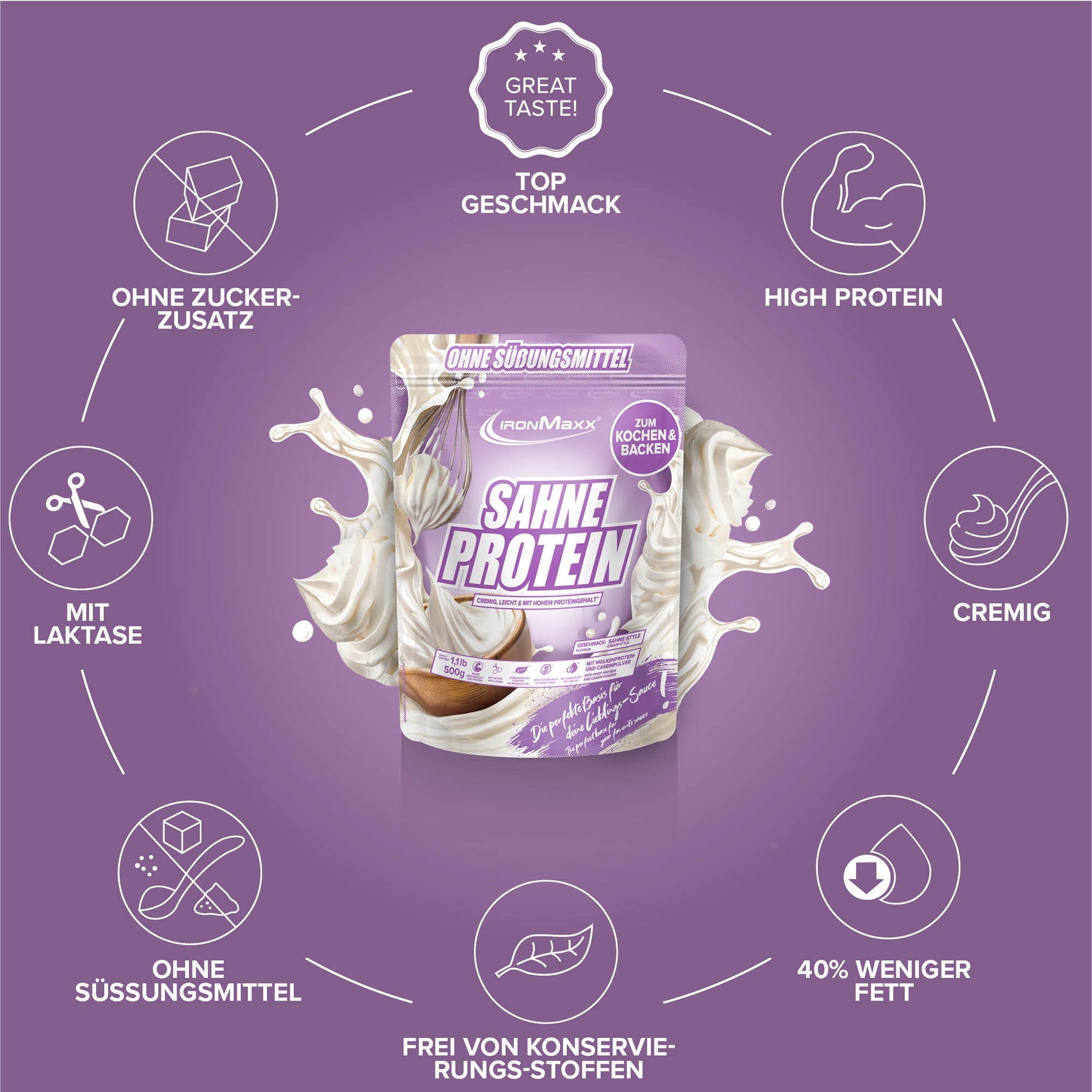 Sahne Protein: Protein zum Kochen und Backen 🧑‍🍳 – IronMaxx Nutrition