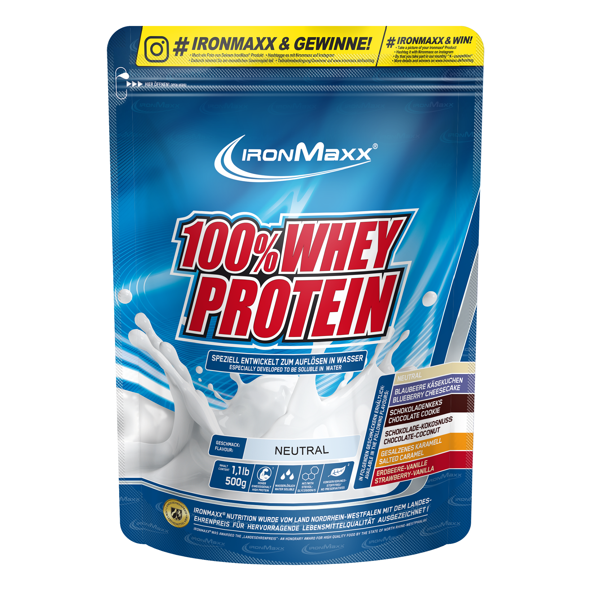 100% Whey Protein Neutral 500g - Jetzt kaufen – IronMaxx Nutrition