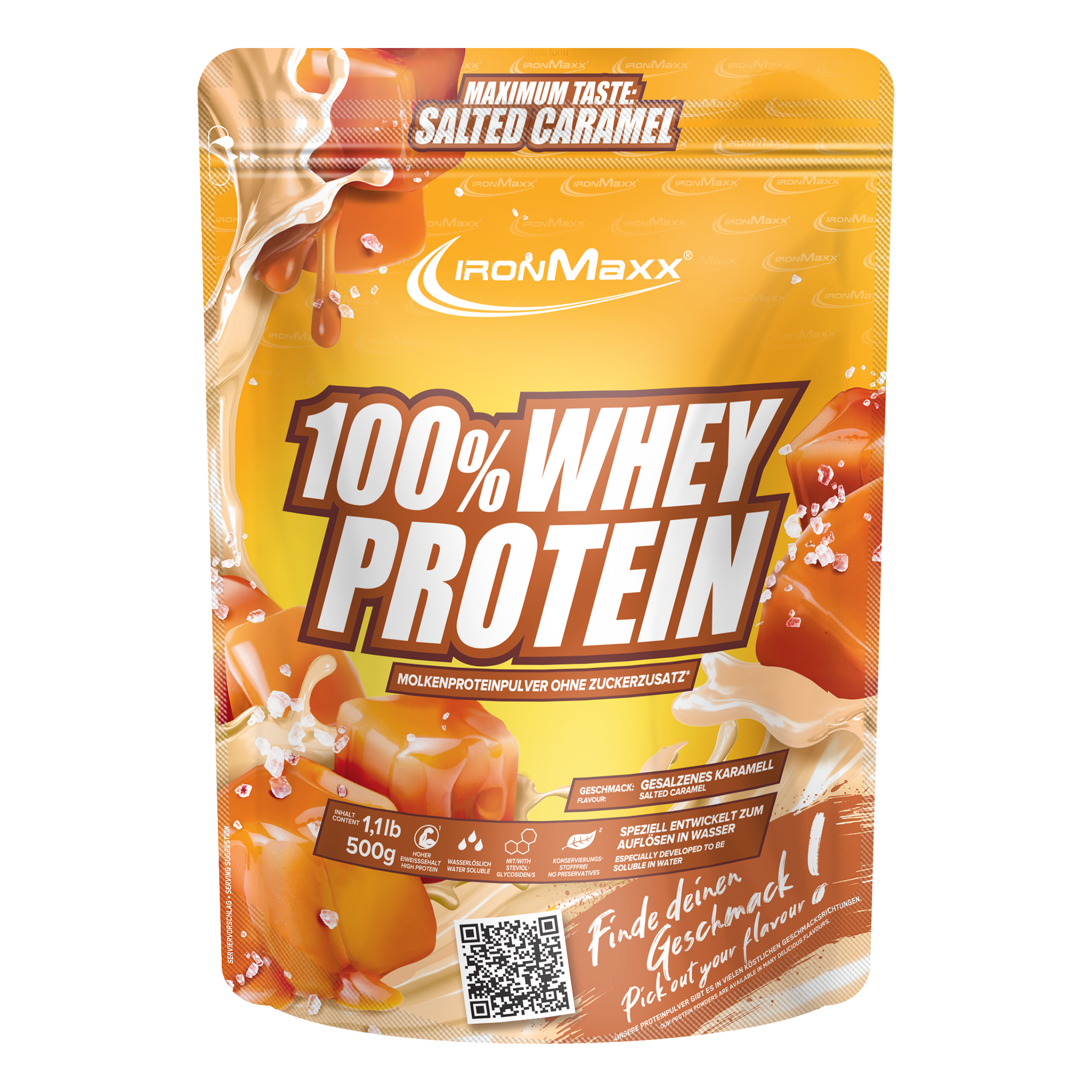100% Whey Protein - 500g bag - Salted Caramel – IronMaxx Nutrition