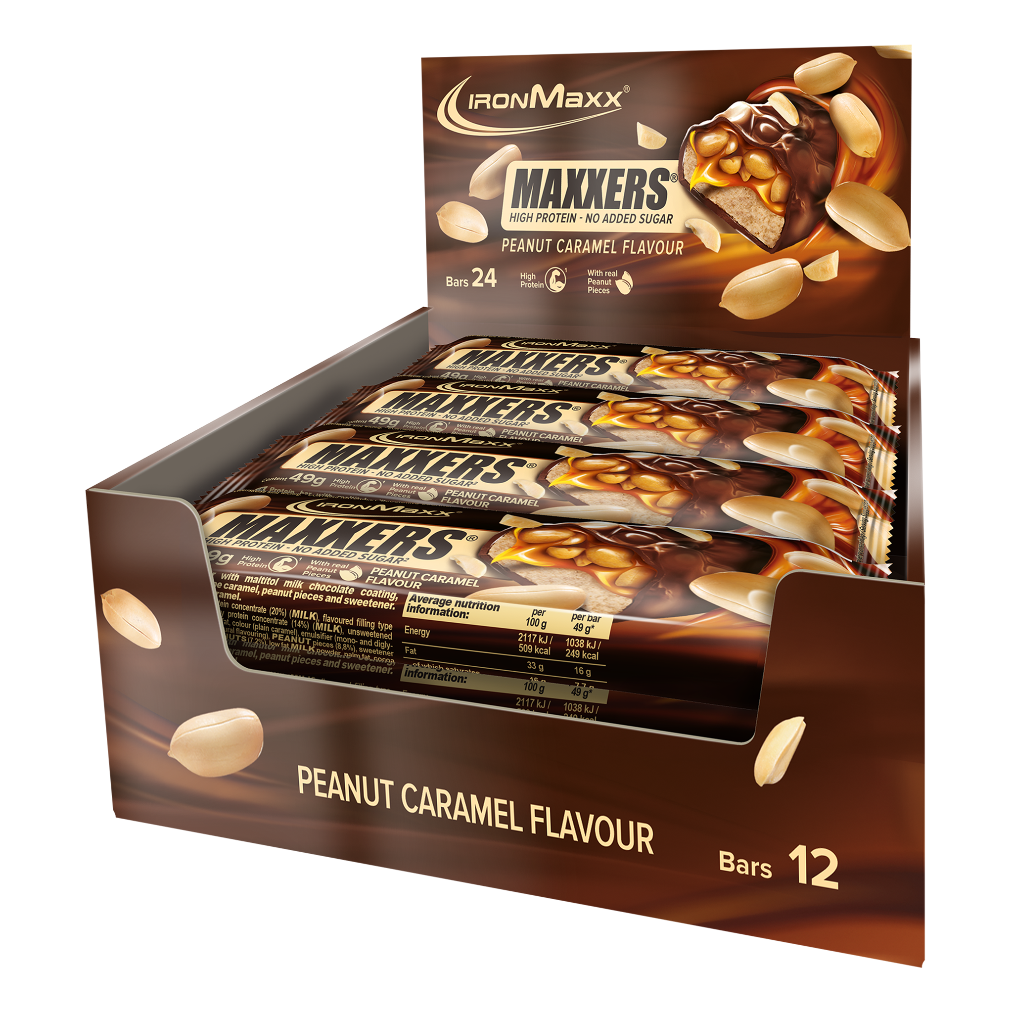 Maxxers (12x49g) - Peanut Caramel – IronMaxx Nutrition