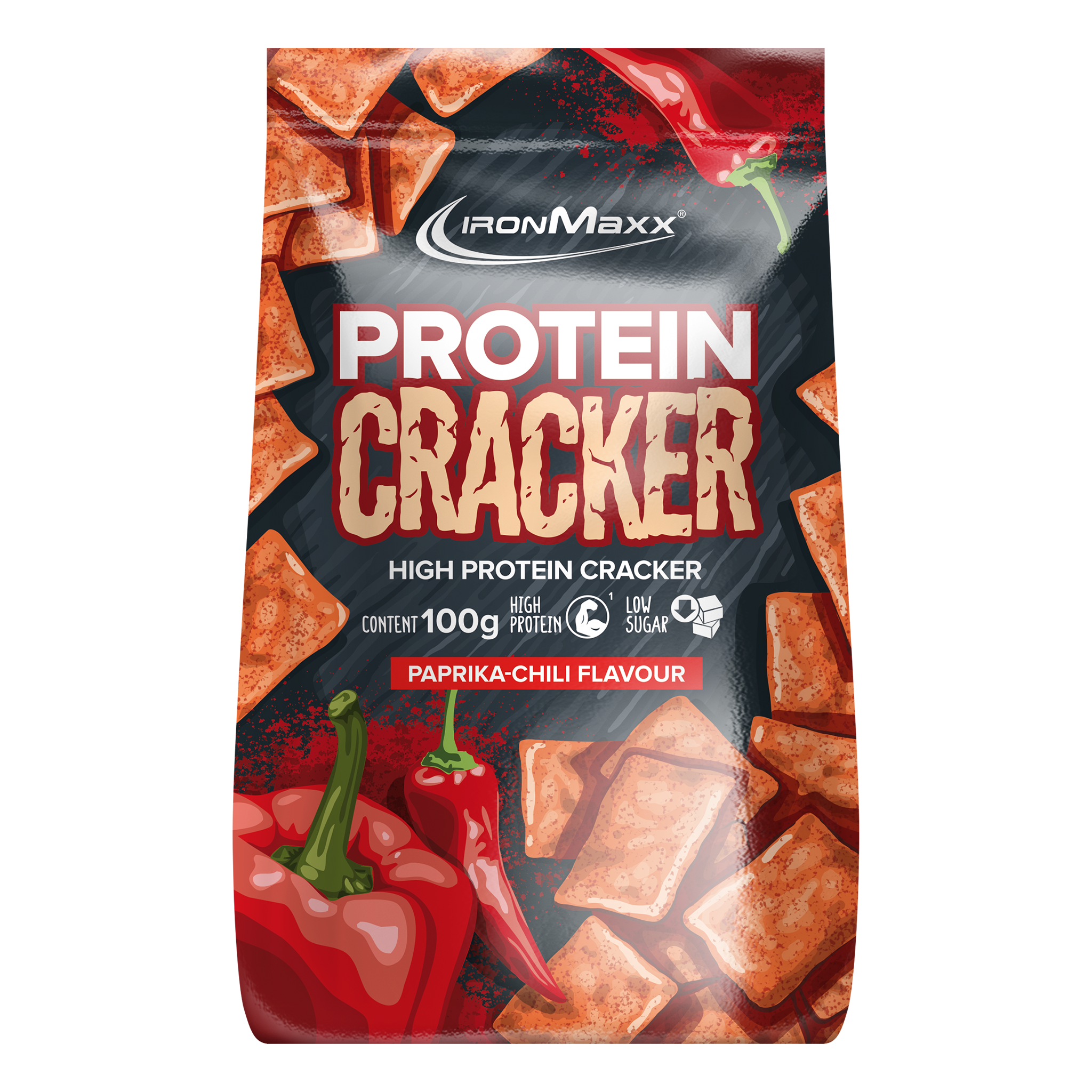 Protein Cracker Cracker Paprika Chili 100g - Jetzt kaufen – IronMaxx ...