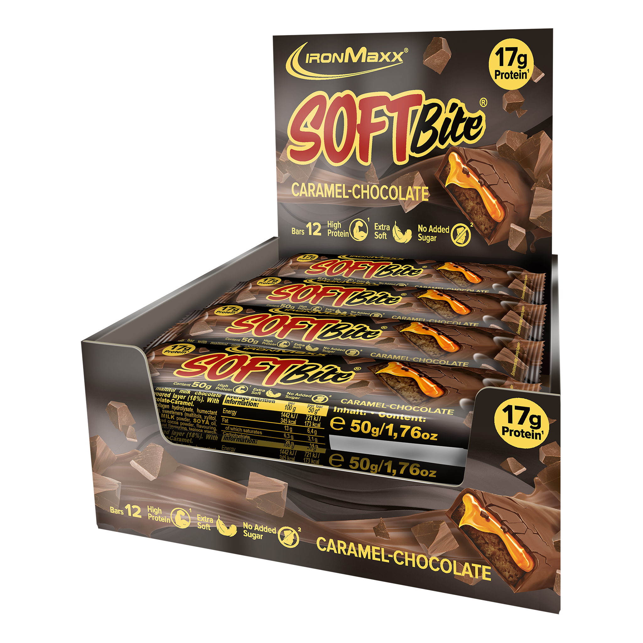 Softbite (12x50g) - Caramel Chocolate – IronMaxx Nutrition