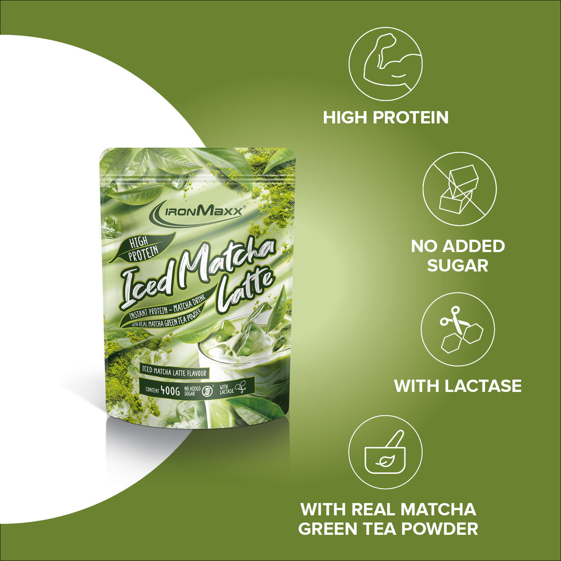 Iced Matcha Latte (400g) - Matcha – IronMaxx Nutrition